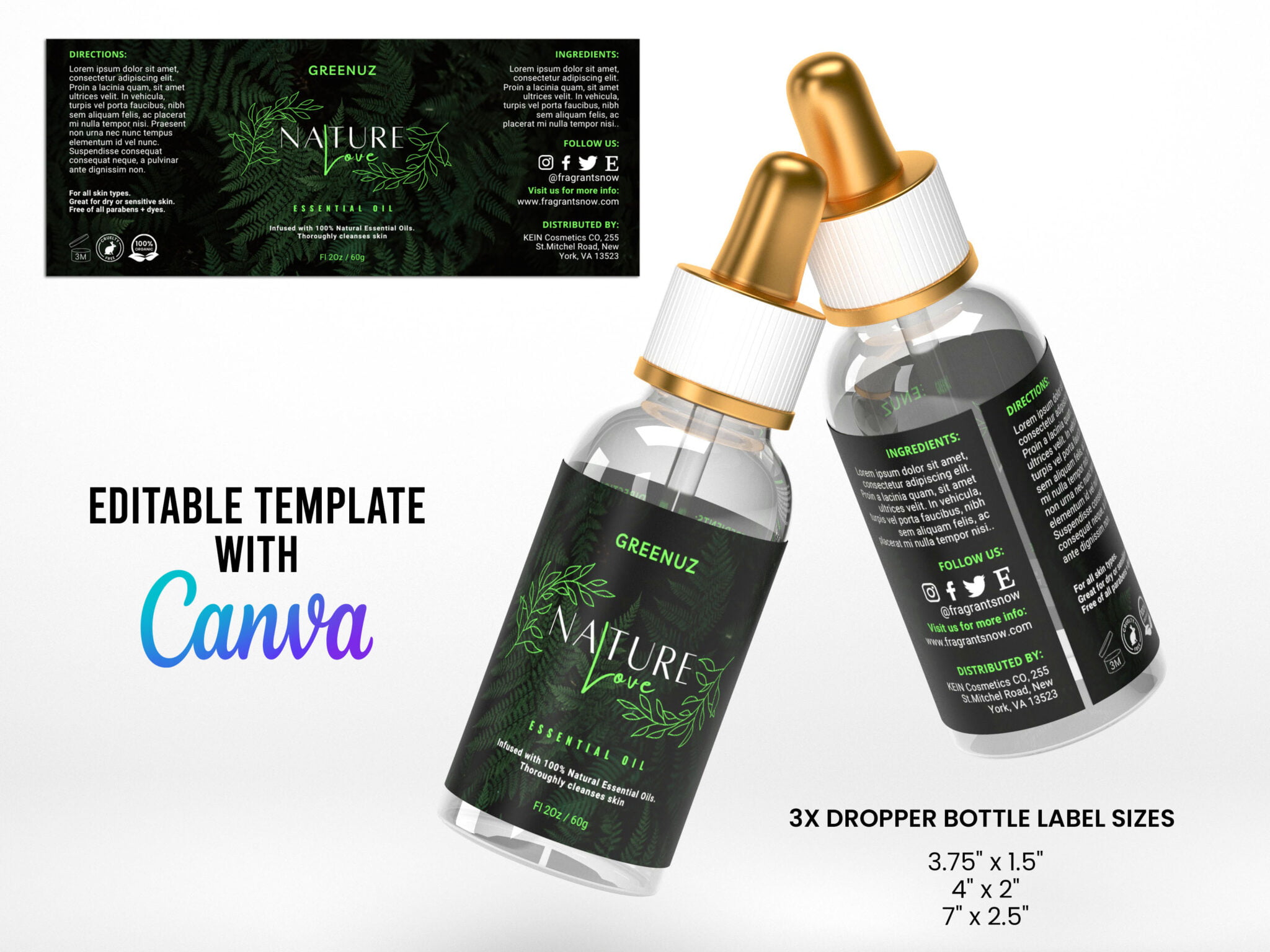 Minimalistic Nature Love Product Label Template - DIY Editable Cosmetic ...
