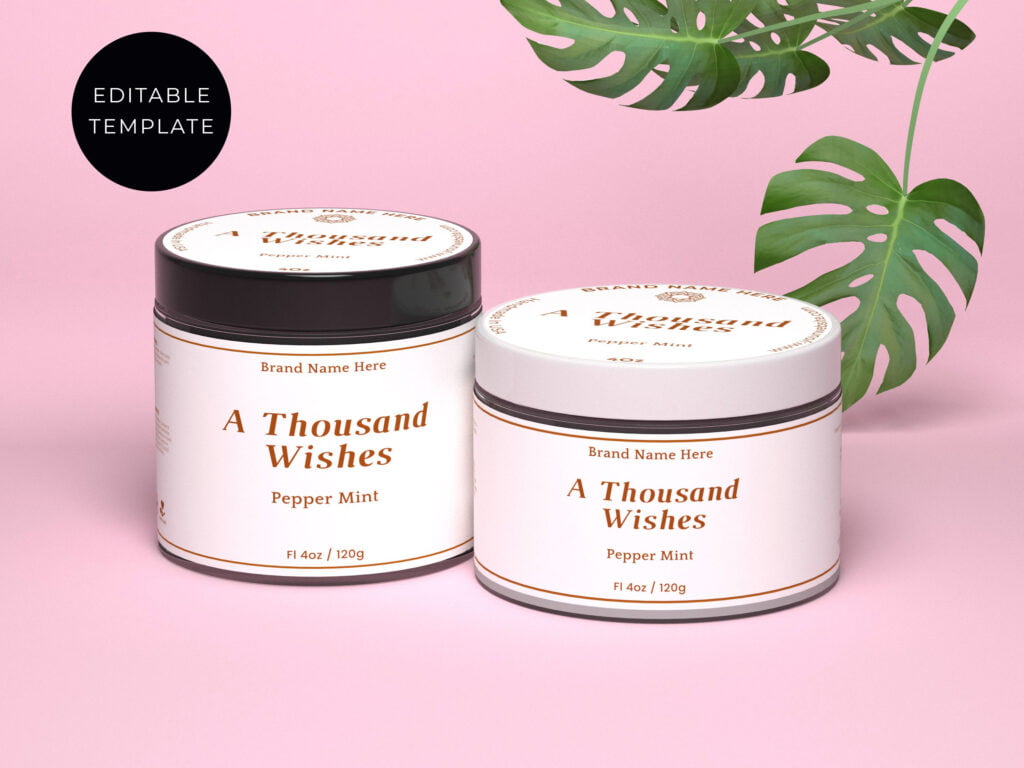 Modern Thousand Wishes Product Label Template - DIY Editable Cosmetic ...