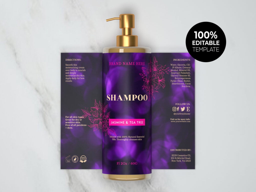Amazing Radiant Purple Product Label Template - DIY Editable Cosmetic ...