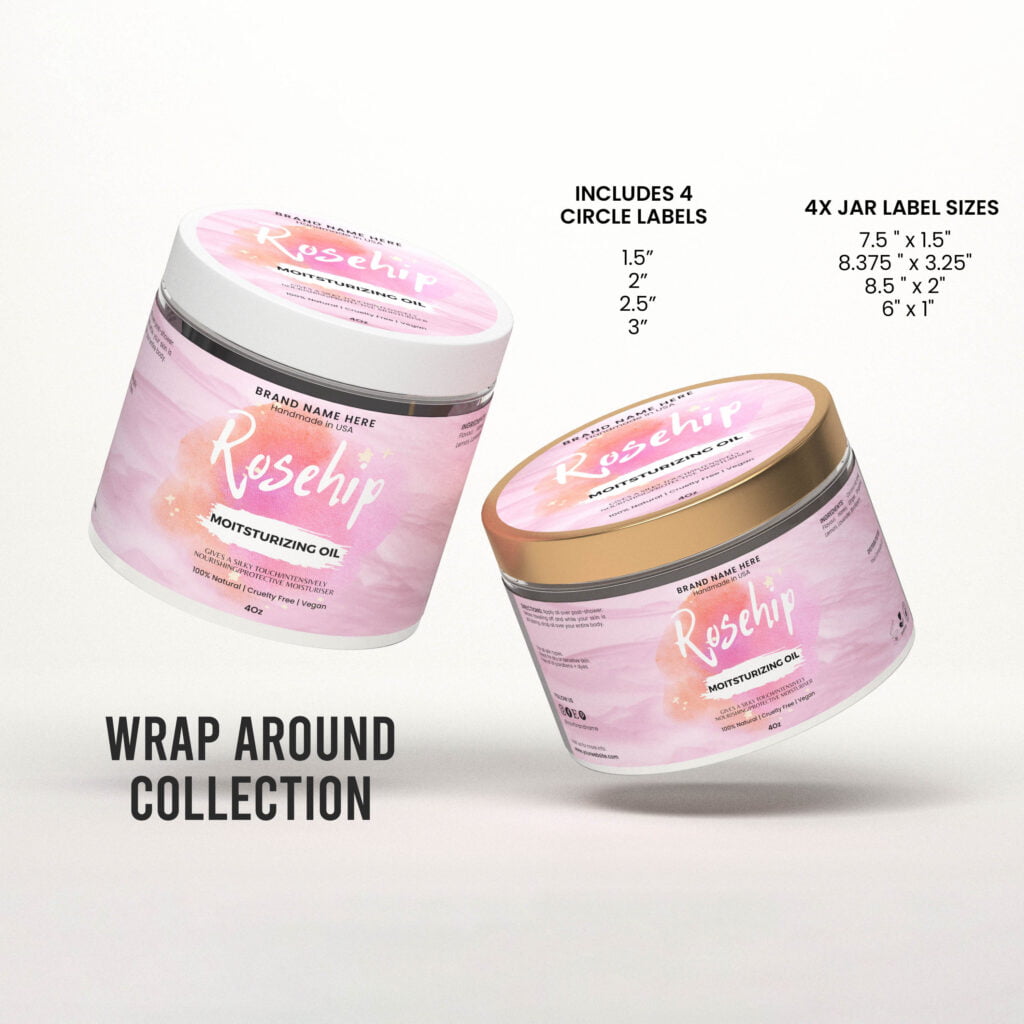 Stunning Rosehip Product Label Template - DIY Editable Cosmetic Label ...